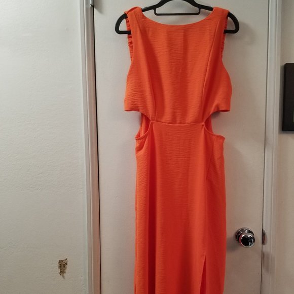 GeeGee | Dresses | Gee Gee Cut Out Low Back Dress Coral Size L | Poshmark